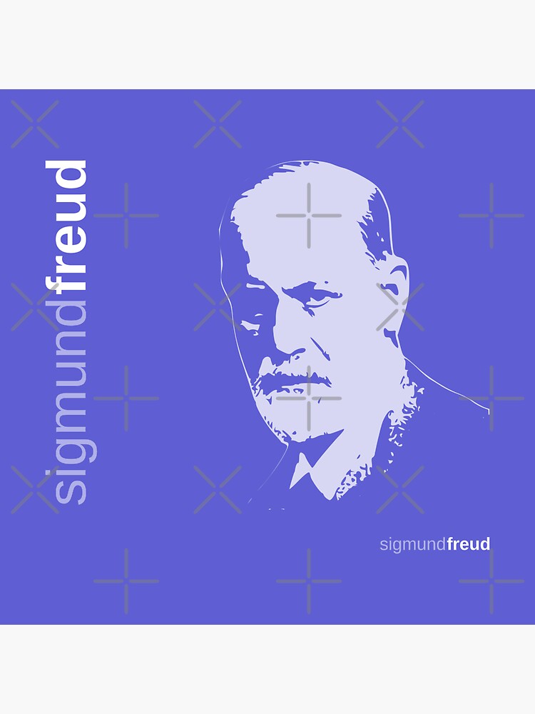 "Classic Sigmund Freud poster (indigo)" Sticker by CMYKStudio | Redbubble
