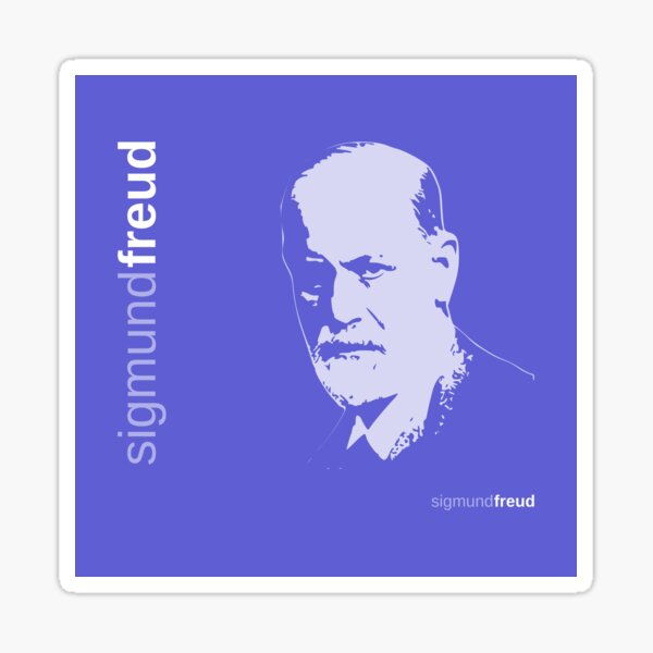 "Classic Sigmund Freud poster (indigo)" Sticker by CMYKStudio | Redbubble
