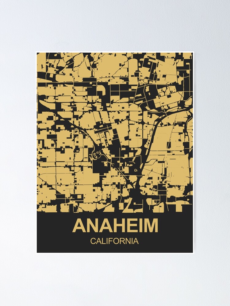 "Anaheim Black Gold Map Art California USA" Poster for Sale by EpicMaps ...