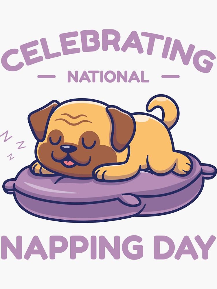 "Celebrating National Napping Day" Sticker by golden-spiral | Redbubble