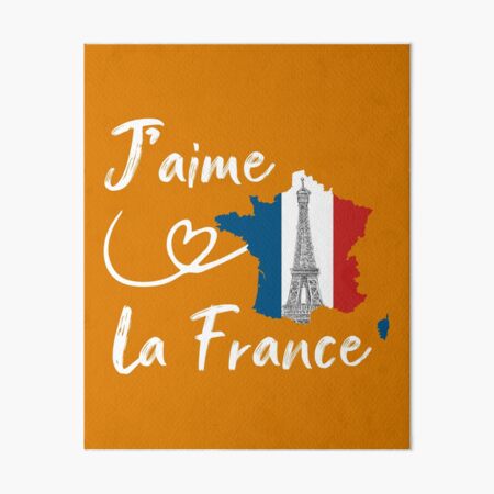 "J'aime La France, Eiffel Tower map illustration " Art Board Print by ...