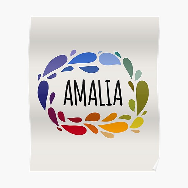 "Amalia Name Cute Colorful Gift Named Amalia" Poster by kindxinn ...