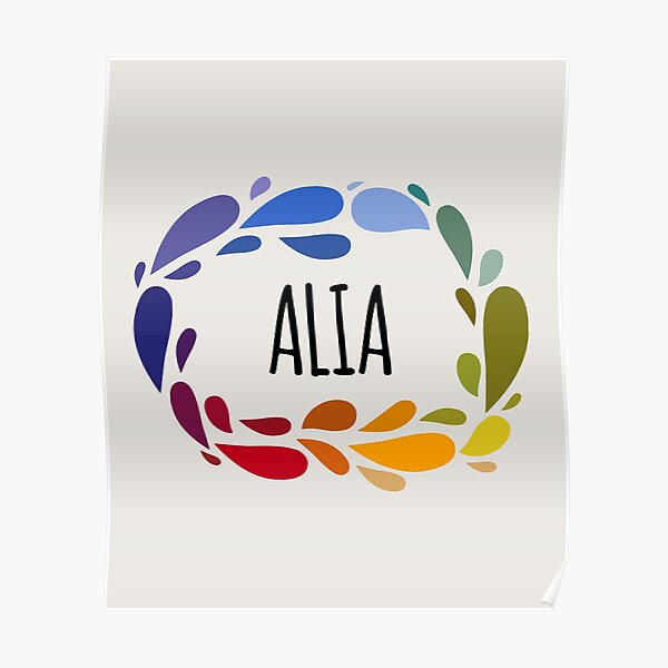 "Alia Name Cute Colorful Gift Named Alia" Poster by kindxinn | Redbubble