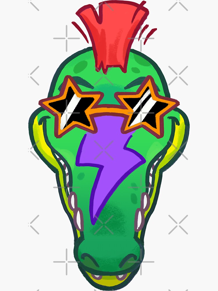 "Montgomery Gator Face Sticker" Sticker by Maru-Chan-Shop | Redbubble