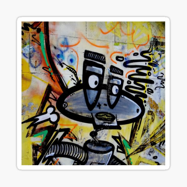 "Graffiti-Bot" Sticker for Sale by WinkyDoodle | Redbubble