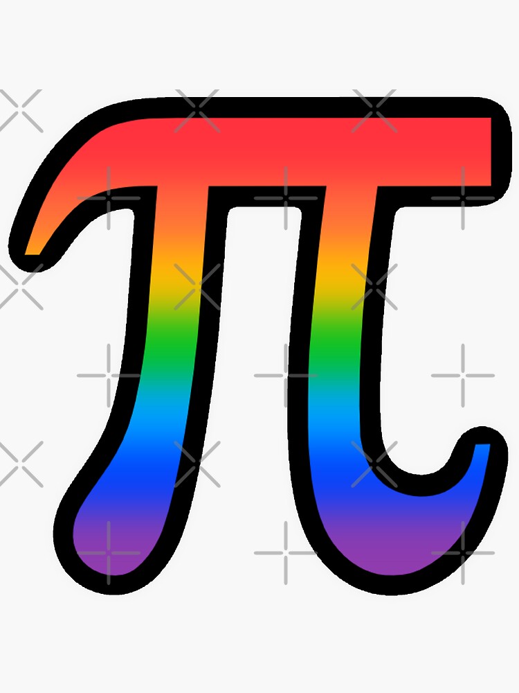 "Pi Symbol (Black-Rainbow)" Sticker by manutz-itzanami | Redbubble