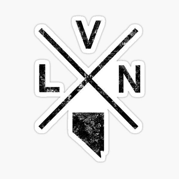 "Vintage Las Vegas Retro LVN Cross" Sticker for Sale by pixeljamz ...