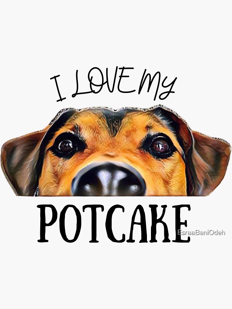 "I Love My Potcake for Dog Lover Dad Mom" Sticker by EsraaBaniOdeh ...
