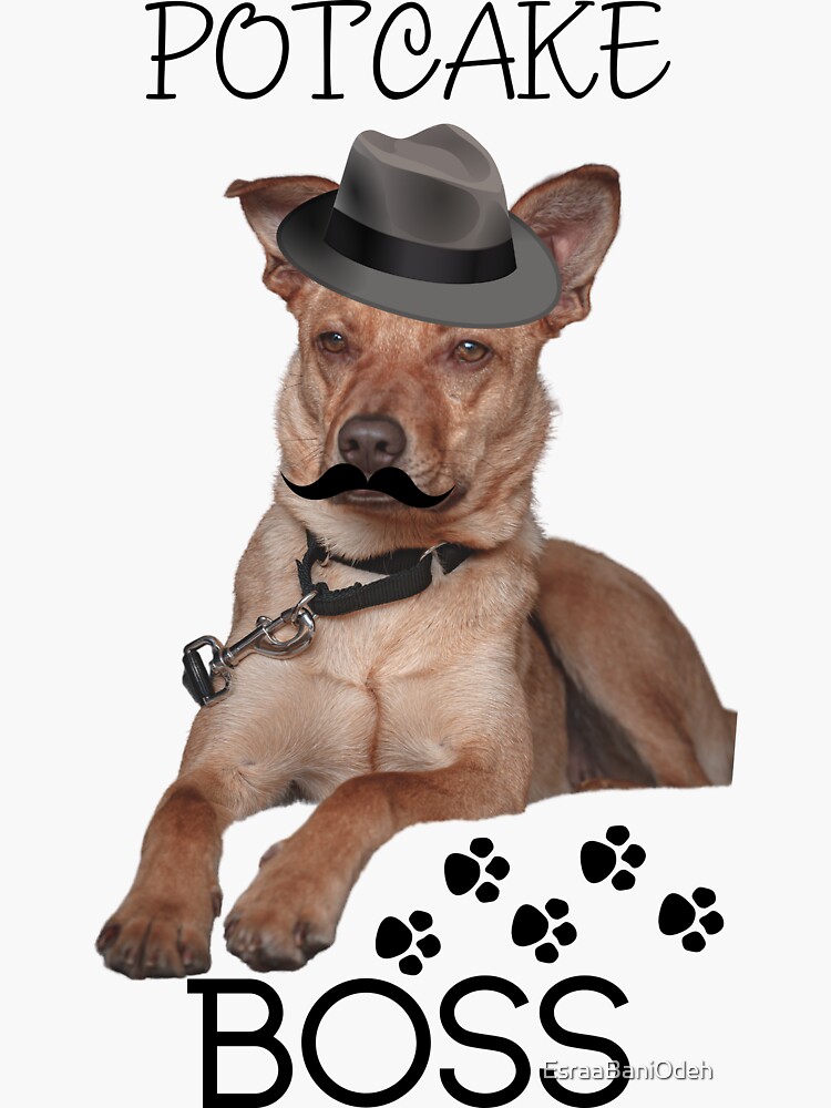 "Potcake Boss dog mom dad" Sticker for Sale by EsraaBaniOdeh | Redbubble
