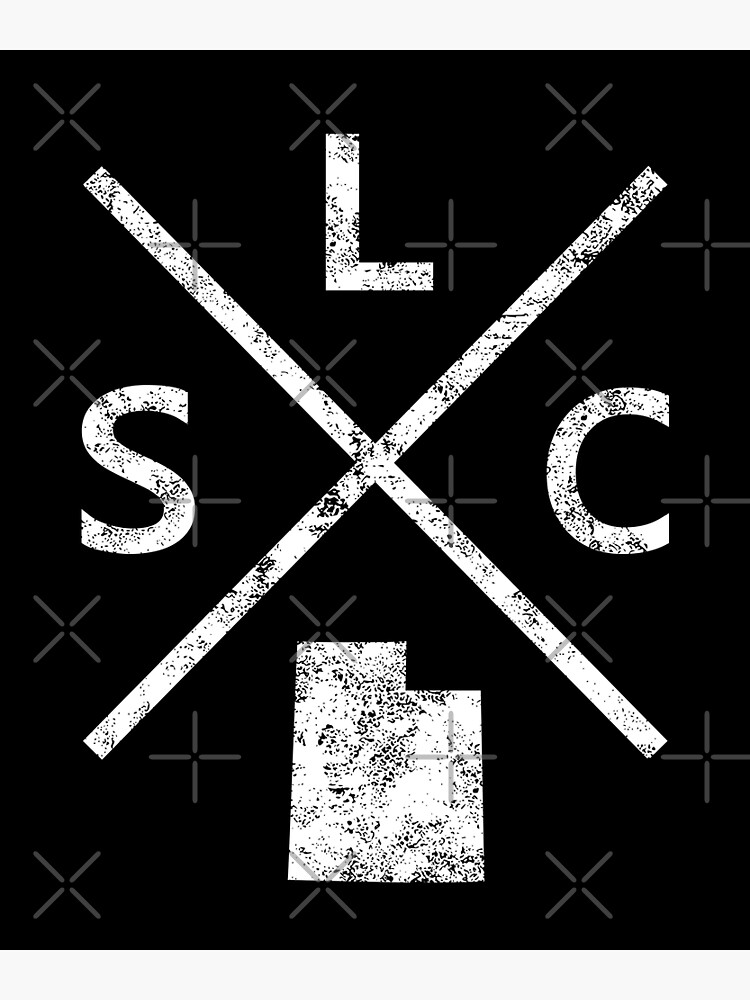 "Vintage Salt Lake City Retro SLC Cross" Poster for Sale by pixeljamz ...