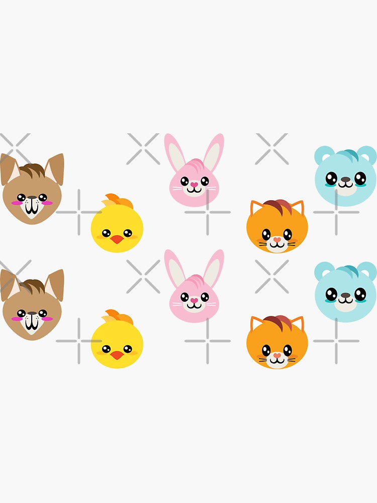 "Dog, cat, Bear, rabbit, Chick" Sticker for Sale by Adidit | Redbubble
