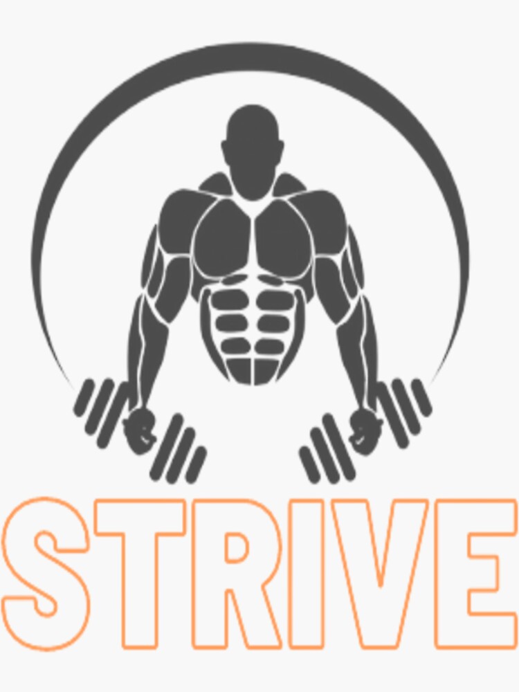 "Strive in the gym" Sticker by Imageeg | Redbubble