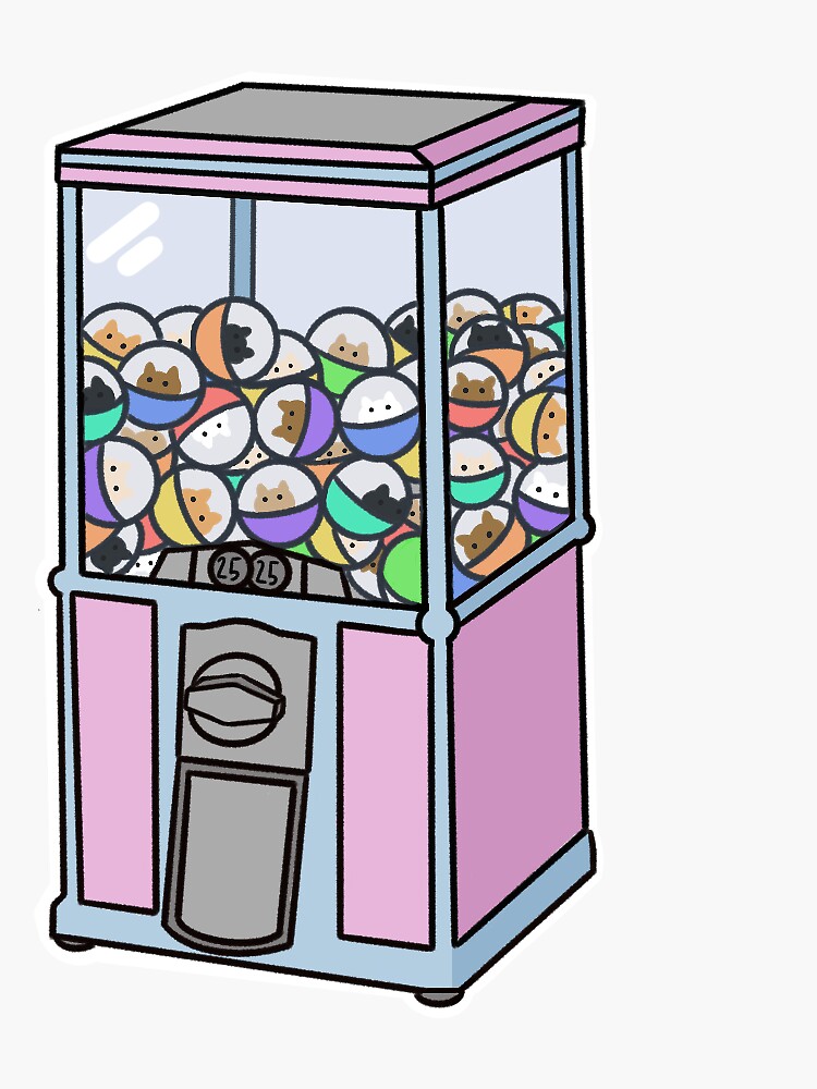 "Cat Capsule Quarter Machine" Sticker by stickercozy | Redbubble