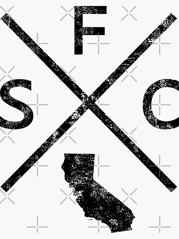 "Vintage San Francisco Retro SFC Cross" Sticker for Sale by pixeljamz ...