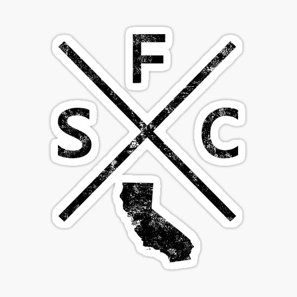 "Vintage San Francisco Retro SFC Cross" Sticker for Sale by pixeljamz ...