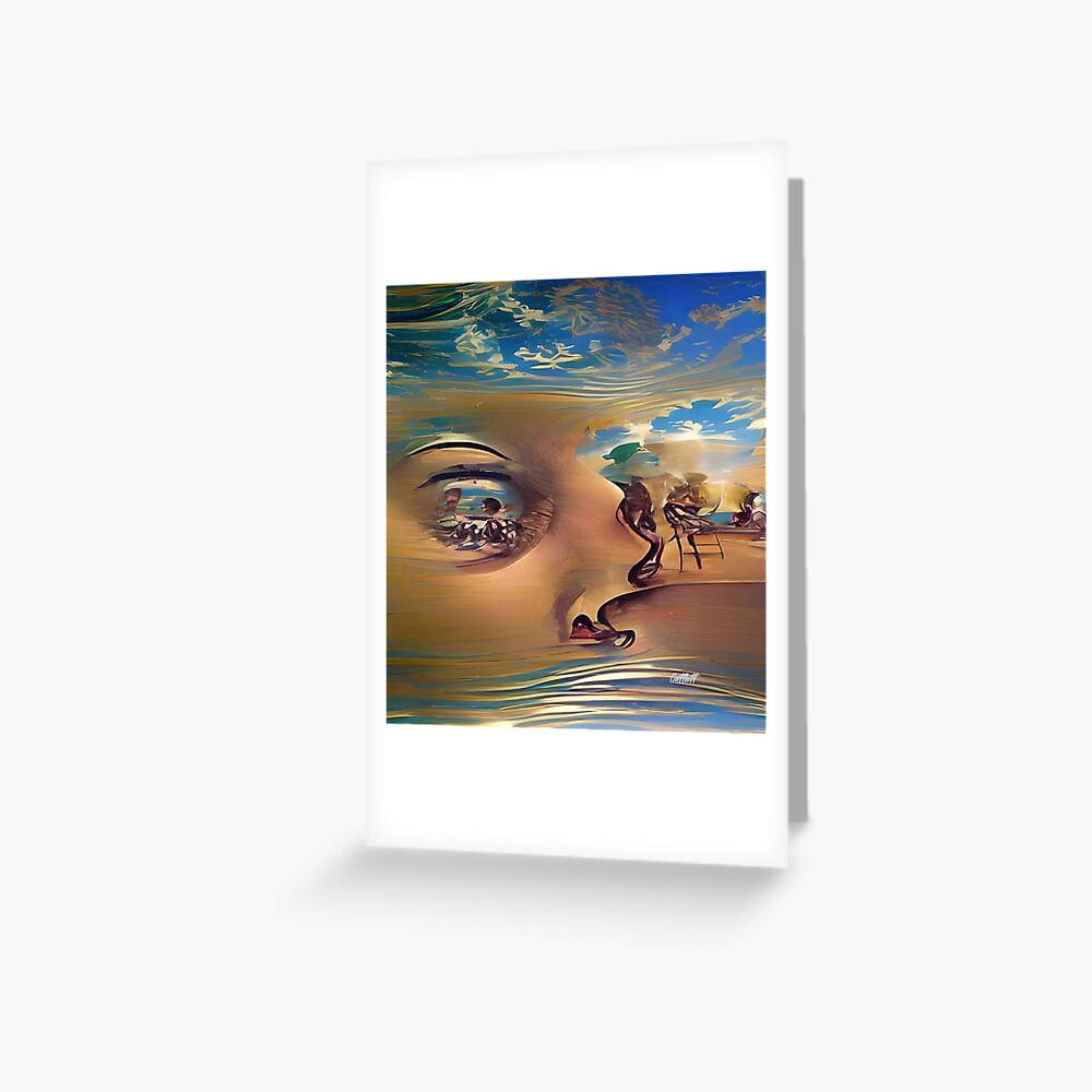 "Salvador Dali Tribute - Trippy Face Landscape Dream - Dali" Greeting ...