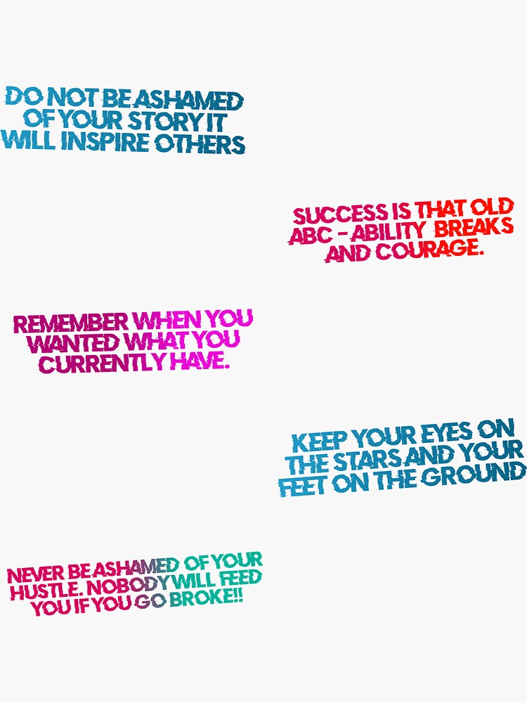 "Success Is That Old ABC Motivational Pack" Sticker by Benzerro | Redbubble