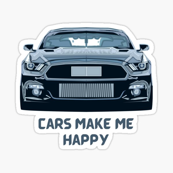 "Cars make me happy" Sticker by Dekwreckers | Redbubble