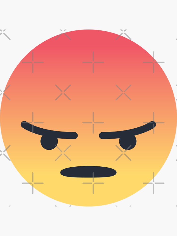 "Facebook Angry Reaction Angery Meme v2" Sticker by fandemonium | Redbubble