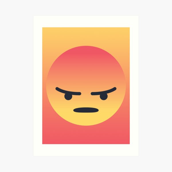 "Facebook Angry Reaction Angery Meme v2" Art Print by fandemonium ...