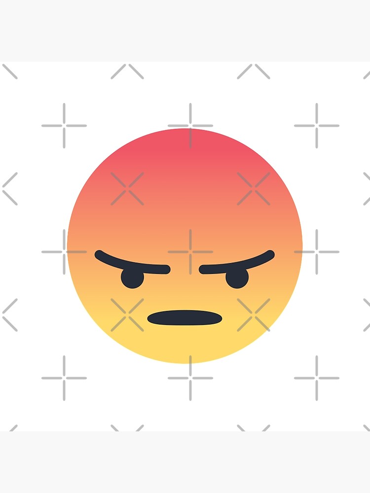 "Facebook Angry Reaction Angery Meme v2" Throw Pillow by fandemonium ...