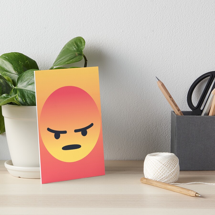 "Facebook Angry Reaction Angery Meme v2" Art Board Print by fandemonium ...