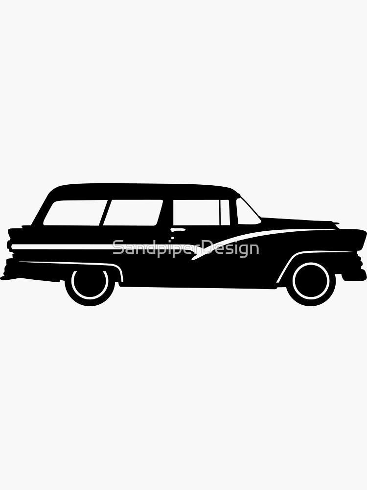 "1956 Ford Parklane Station Wagon" Sticker for Sale by SandpiperDesign ...