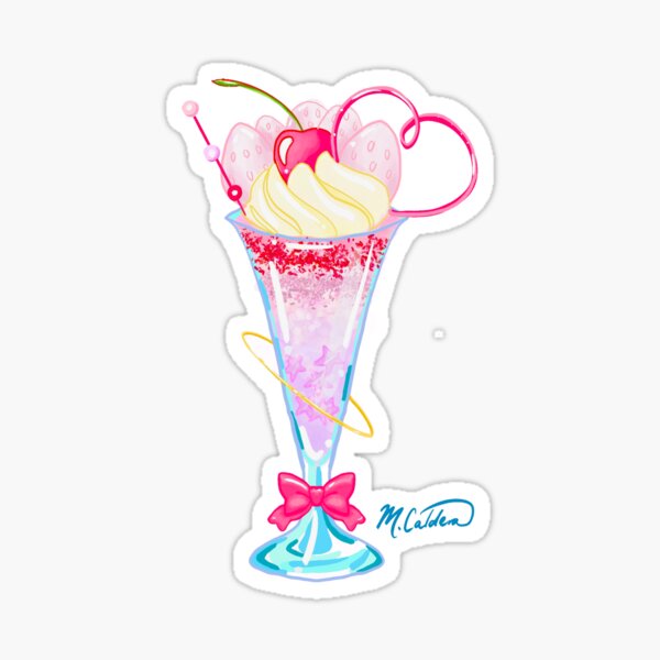 "Lilac Pink Strawberry Parfait Transparent" Sticker for Sale by ...