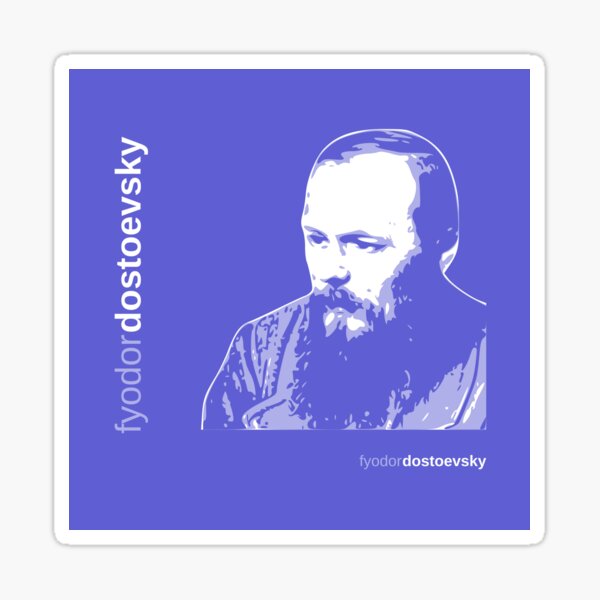 "Classic Fyodor Dostoevsky poster" Sticker by CMYKStudio | Redbubble