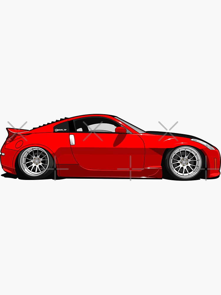 "350z In Red Series" Sticker for Sale by zero260 | Redbubble