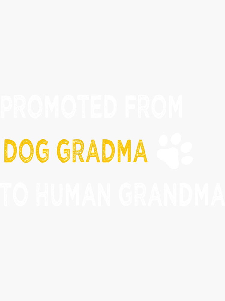 "Promoted from dog grandma to human grandma " Sticker for Sale by ...