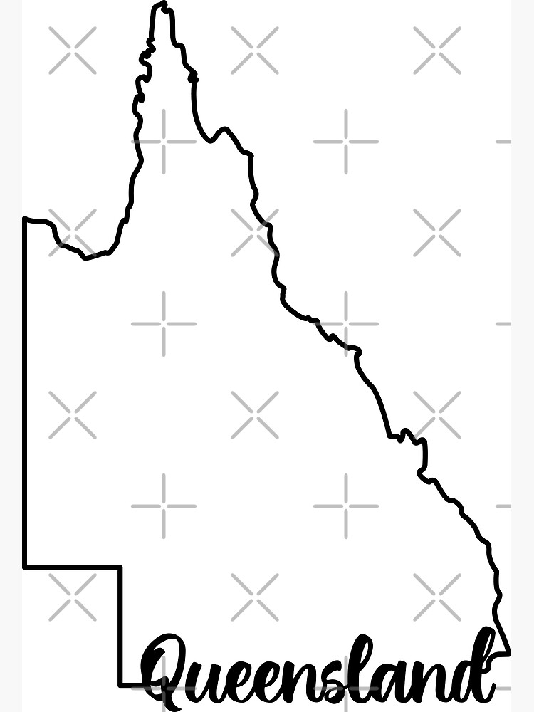 "Queensland Australia Outline" Poster for Sale by EvolvClothing | Redbubble