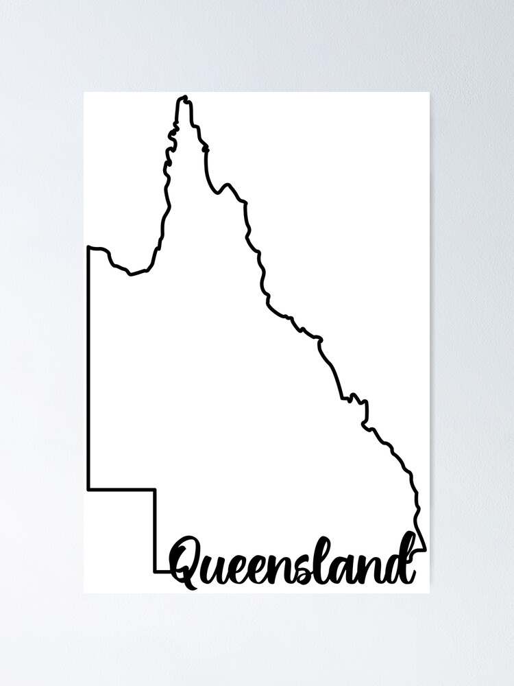 "Queensland Australia Outline" Poster for Sale by EvolvClothing | Redbubble