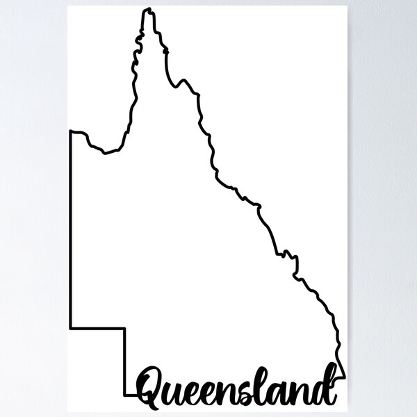 "Queensland Australia Outline" Poster for Sale by EvolvClothing | Redbubble