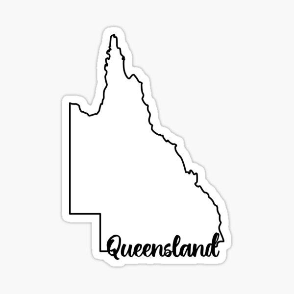 "Queensland Australia Outline" Sticker for Sale by EvolvClothing ...