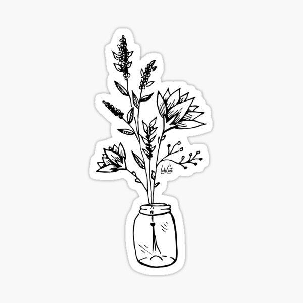 "Cottagecore Jar of Flowers" Sticker by LukeConte | Redbubble