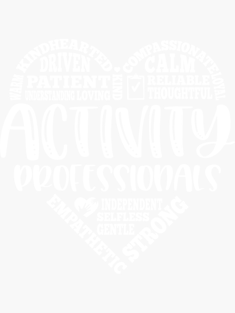"Activity Professional, Activities director" Sticker by brackerdesign ...