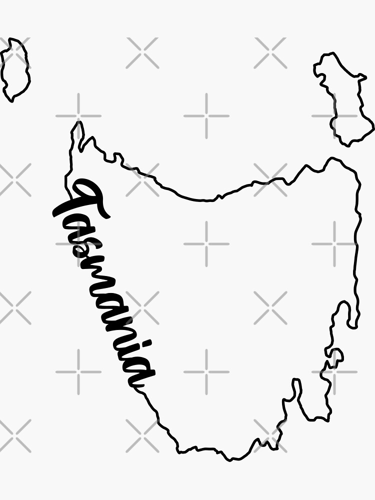 "Tasmania Australia Outline" Sticker by EvolvClothing | Redbubble