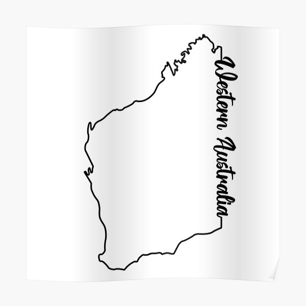 "Western Australia Outline" Poster for Sale by EvolvClothing | Redbubble