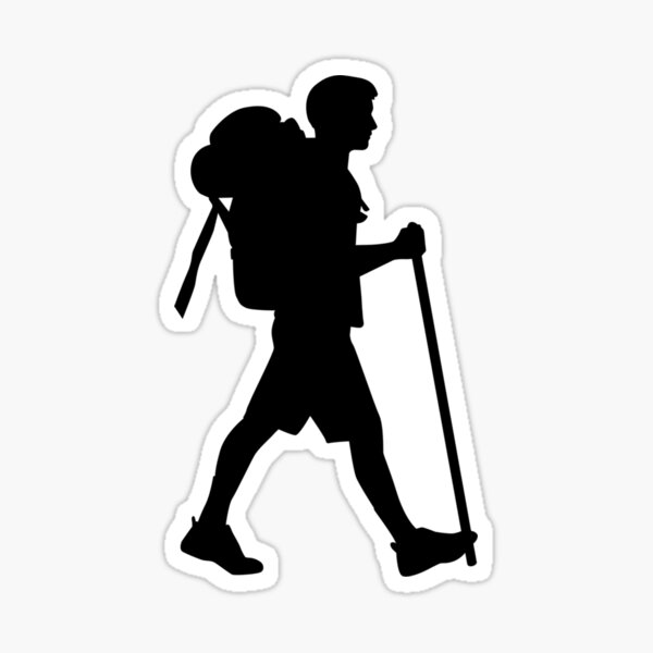 "Hiking Stick Backpack Sticker" Sticker by alishaston | Redbubble