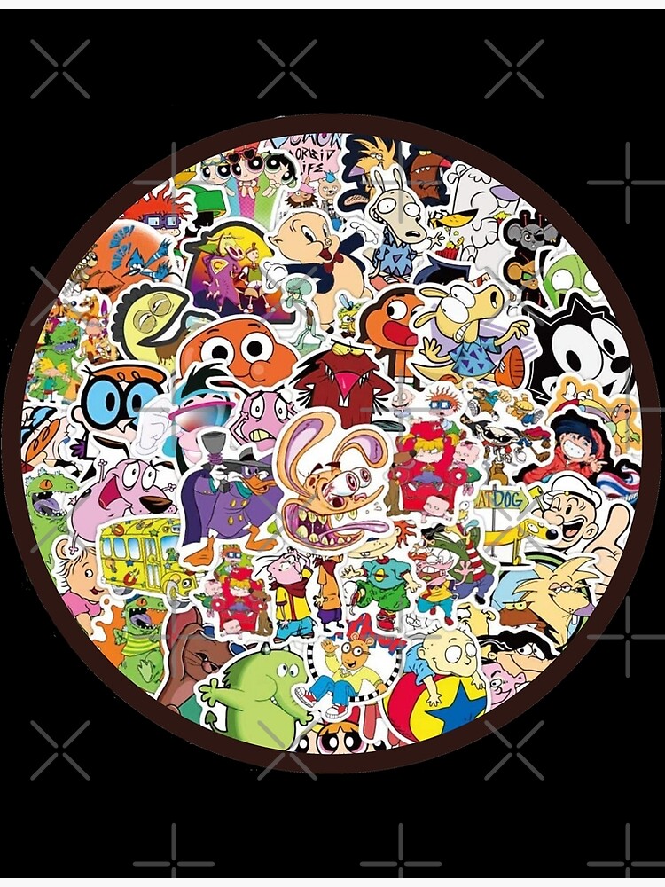 "Stickers Cartoons Disney, Nickelodeon, Cartoon Network 90S" Art Print ...