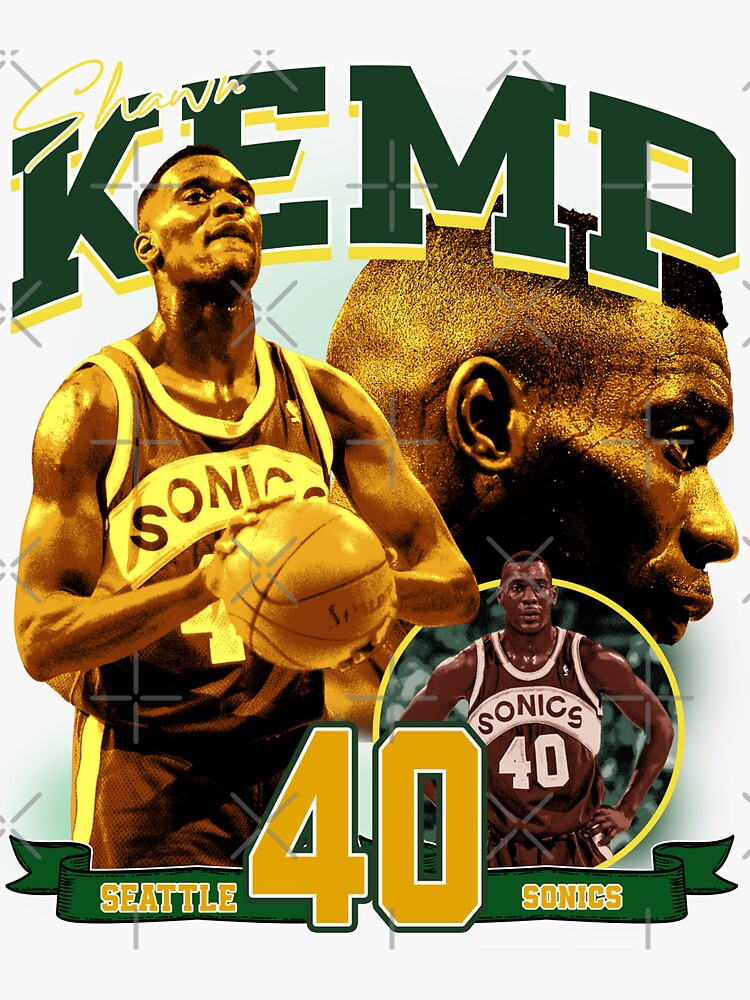 "Shawn Kemp The Reignman Legend Basketball Signature Vintage Retro 80s ...