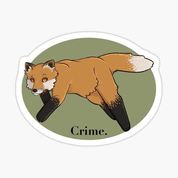 "Crime fox! " Sticker by AsherSchwank | Redbubble