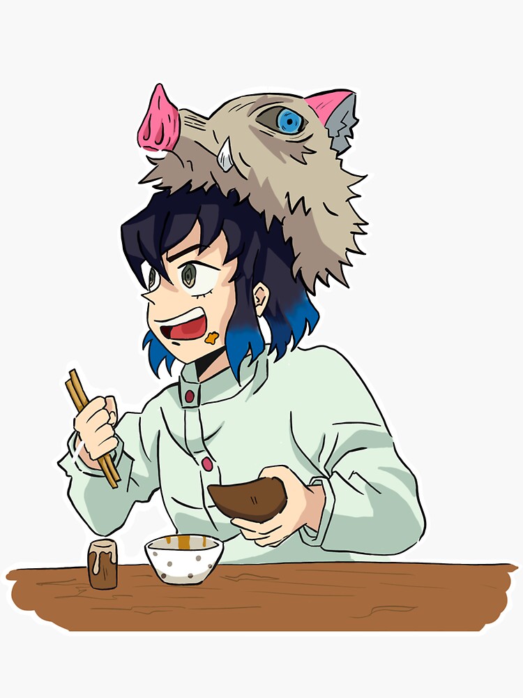 "inosuke eating" Sticker by inosukestempura | Redbubble
