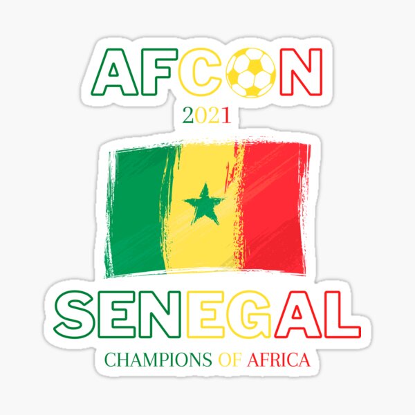 "AFCON 2021 SENEGAL CHAMPIONS OF AFRICA COLOURFUL" Sticker for Sale by ...