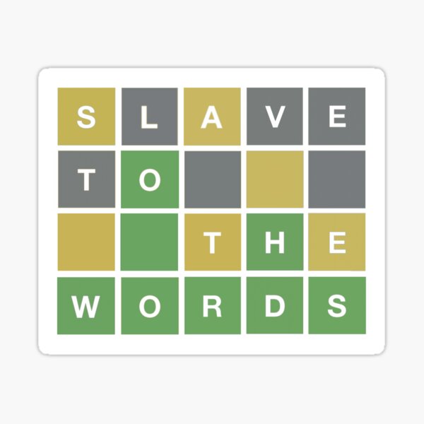"Wordle/ Slave to the Words" Sticker for Sale by HauteFlashes | Redbubble