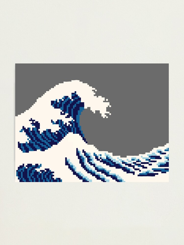 "The Great Wave off Kanagawa Pixel" Photographic Print for Sale by ...