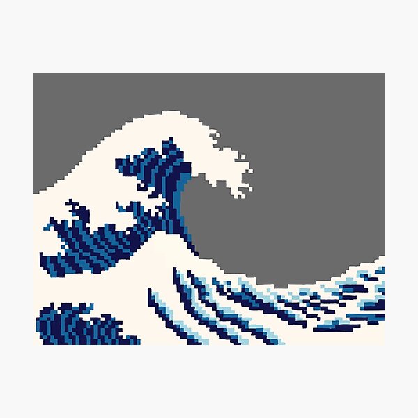 "The Great Wave off Kanagawa Pixel" Photographic Print for Sale by ...
