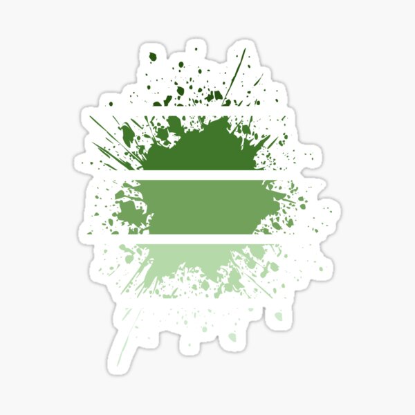 "Different Paint Splashes - Stripes Shades of Green" Sticker by ...