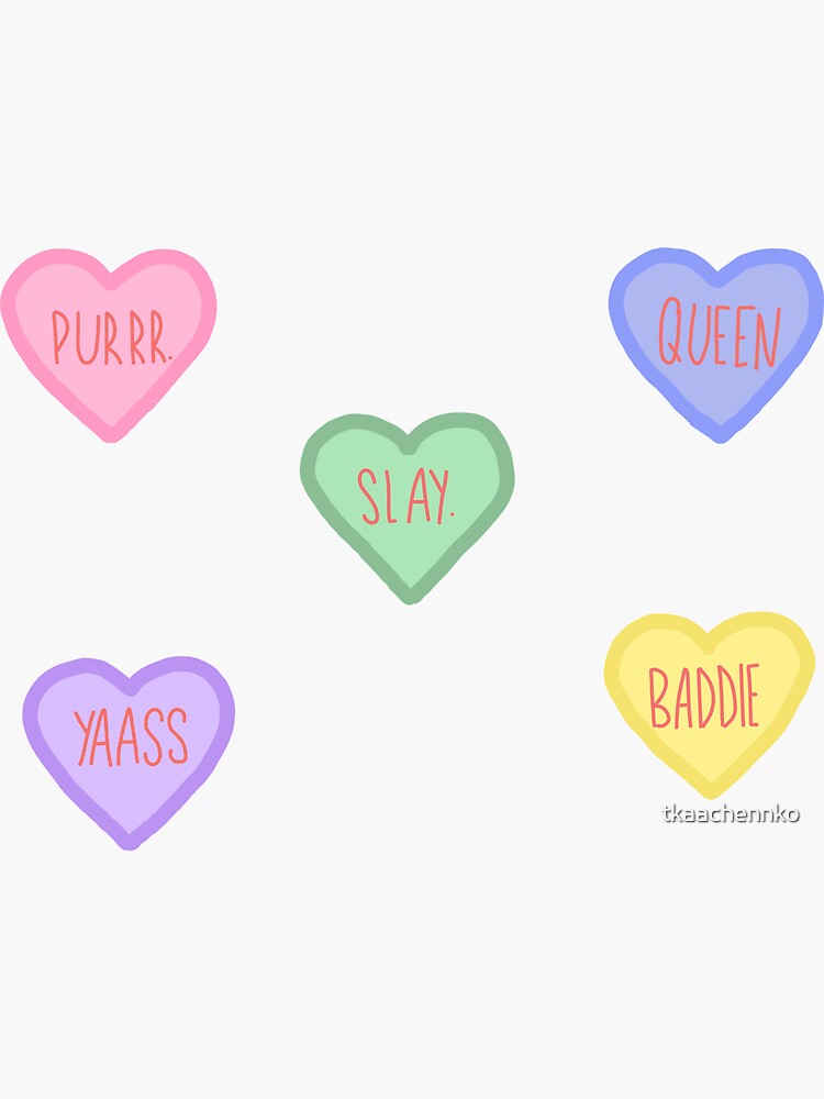 "Pastel Conversation Hearts" Sticker by tkaachennko | Redbubble